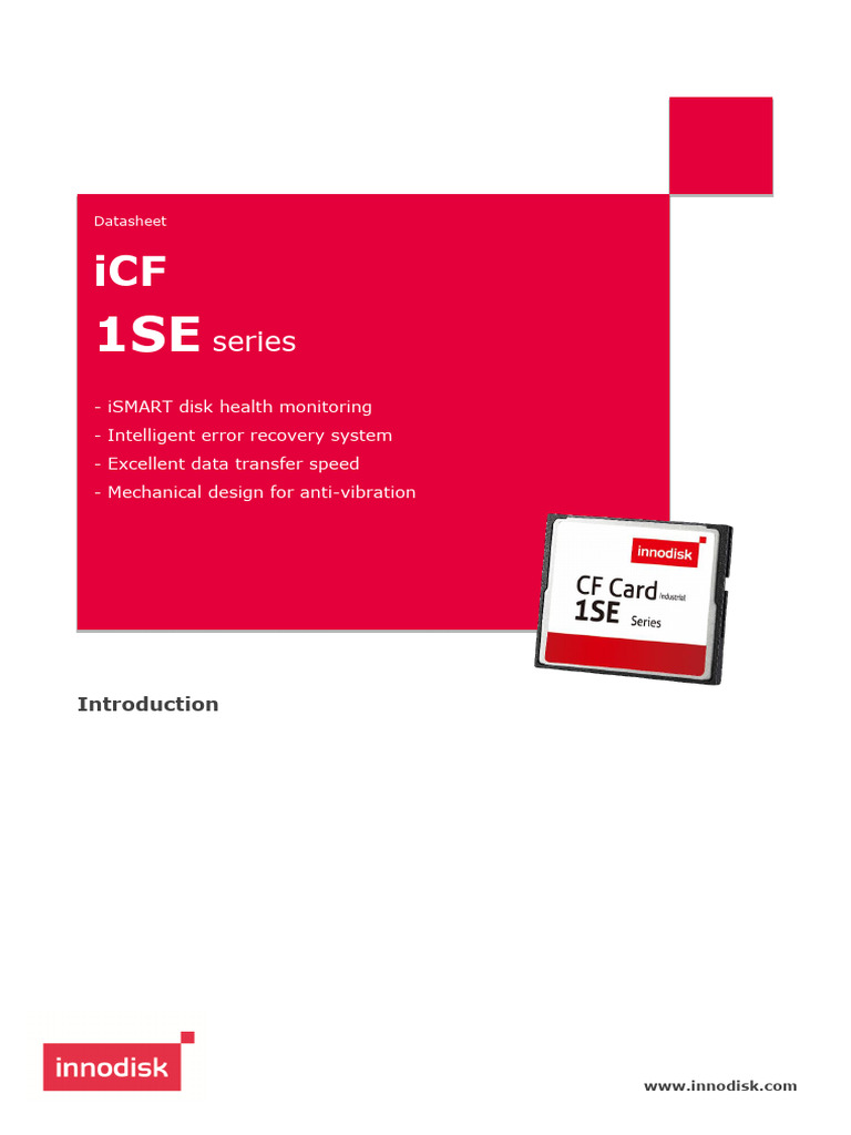 Innodisk iCF 1SE CompactFlash Datasheet | PDF | Solid State Drive ...