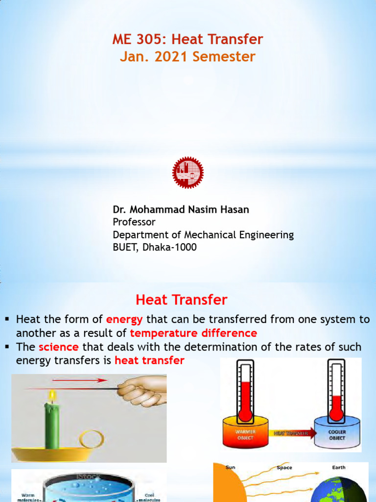 01 Chapter 1 BUET Slides | PDF | Heat Transfer | Thermal Conduction
