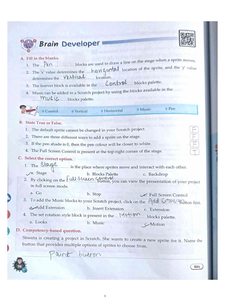 G4-Ch-8 and Worksheet -4 Answer key | PDF
