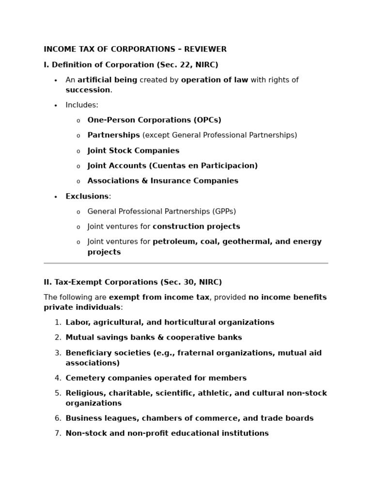 Corporate Income Tax Overview Guide | PDF | Corporate Tax In The United ...