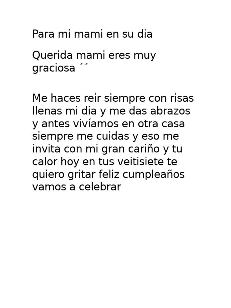 Feliz Cumpleaños, Mami Querida | PDF