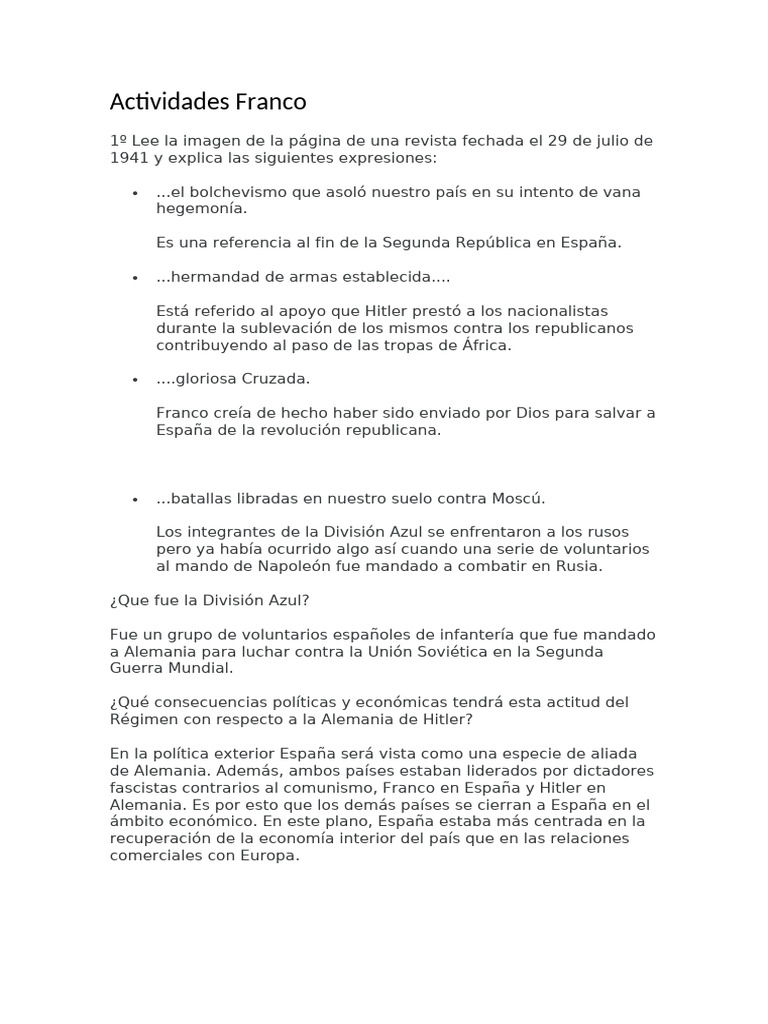 Actividades Franco | PDF