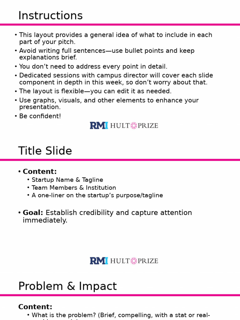 Hult Prize - Pitch Layout | PDF
