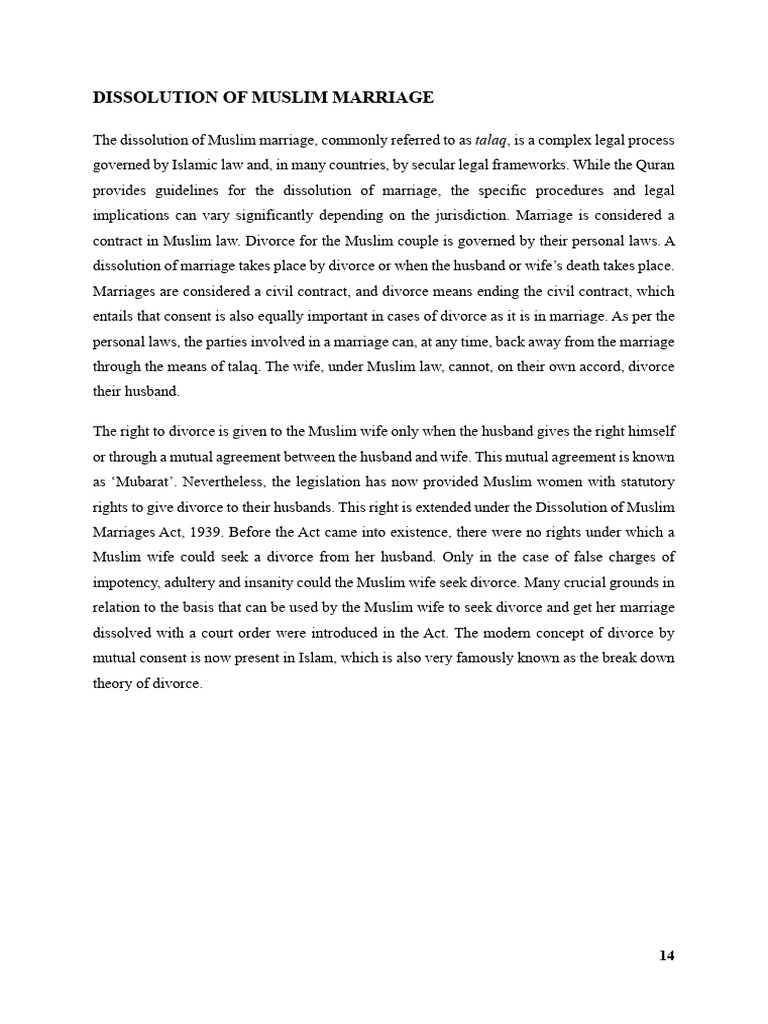 Muslim Marriage Dissolution Explained | PDF | Divorce | Wife