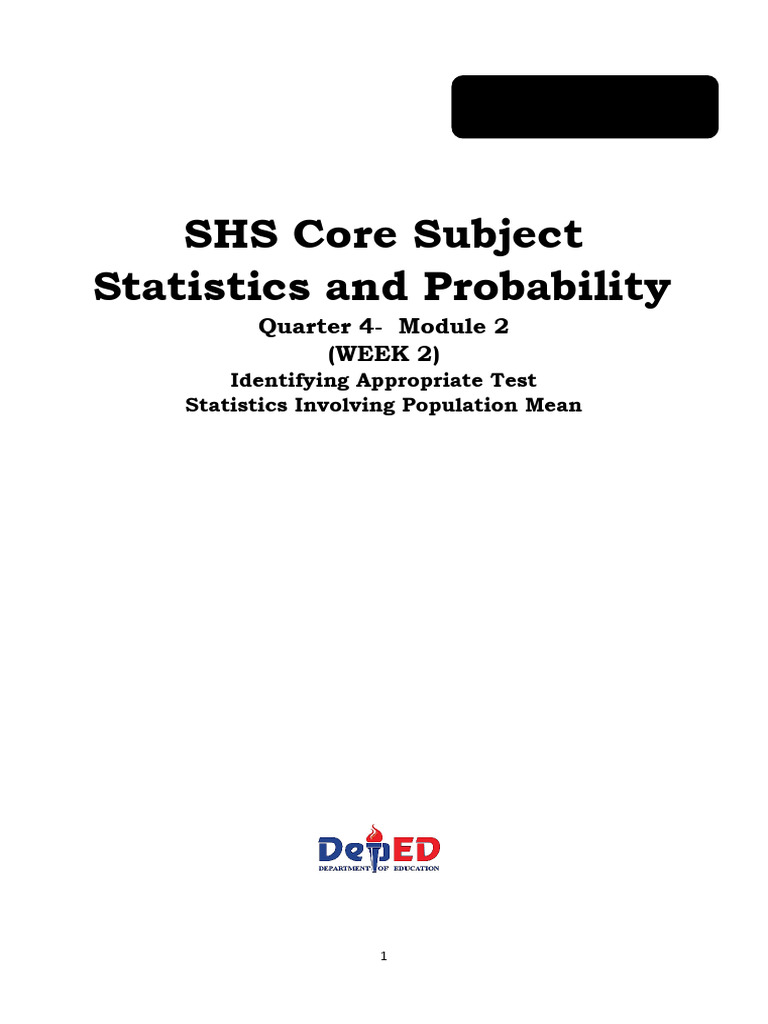 Stat and Prob - q4 - Week 2 - Module 2 - Identifying Appropriate Test ...