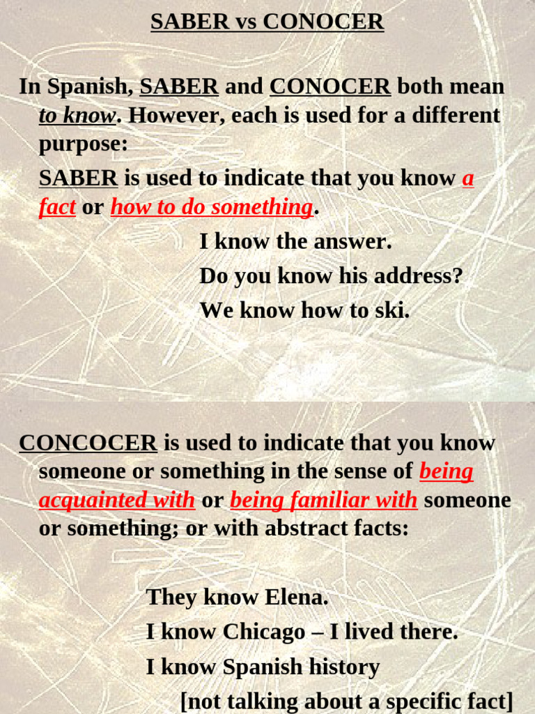 SABER Vs CONOCER | PDF
