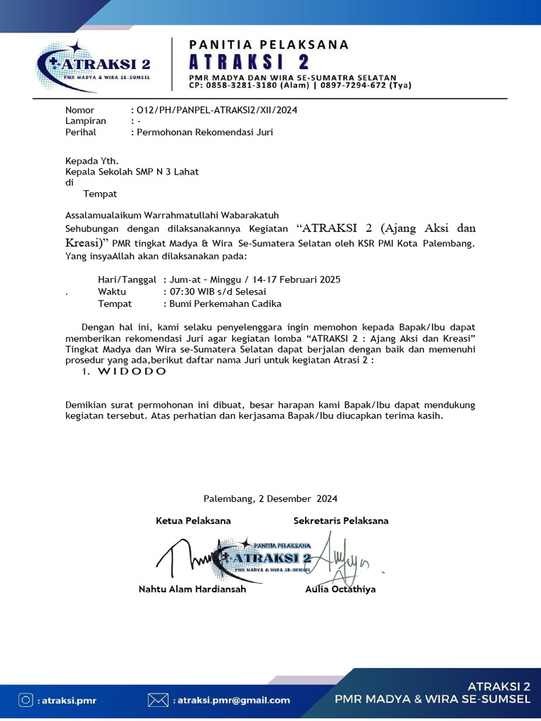 FIKS 0012 - REKOMENDASI JURI PMI smp 3docx | PDF