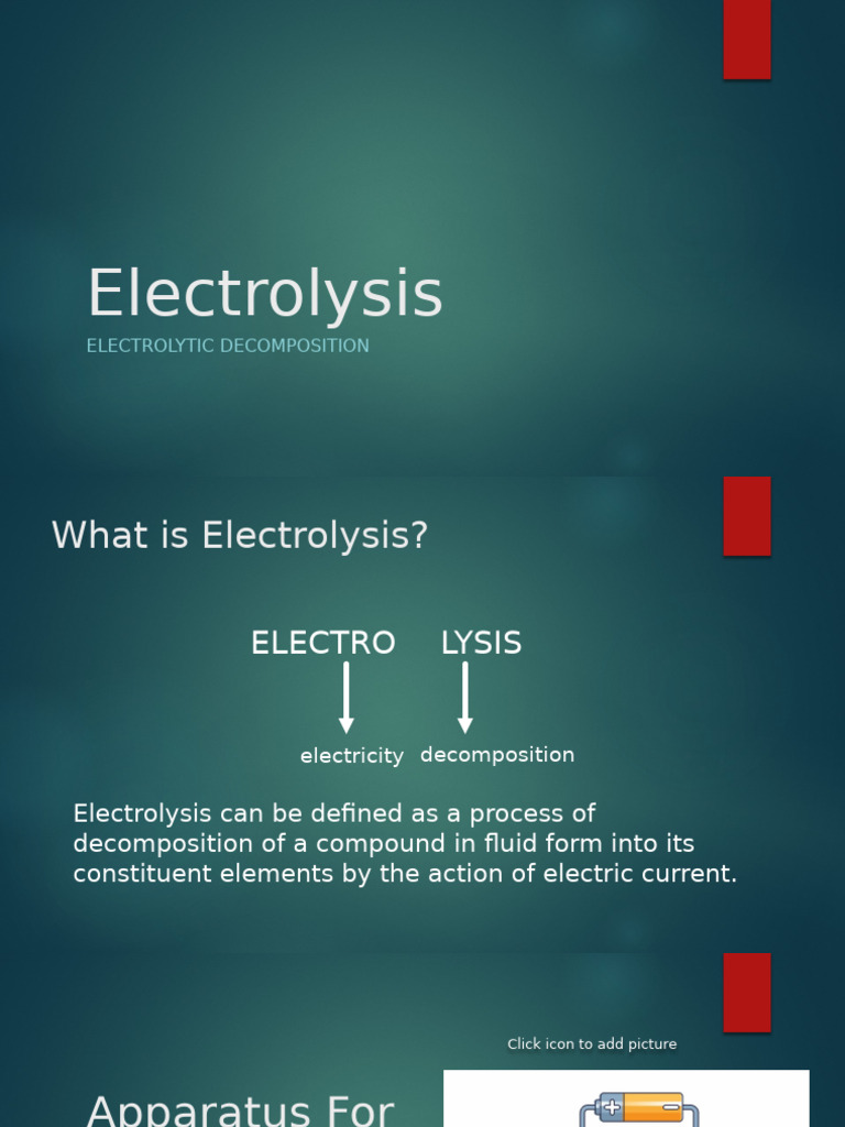 Understanding Electrolysis Process | PDF