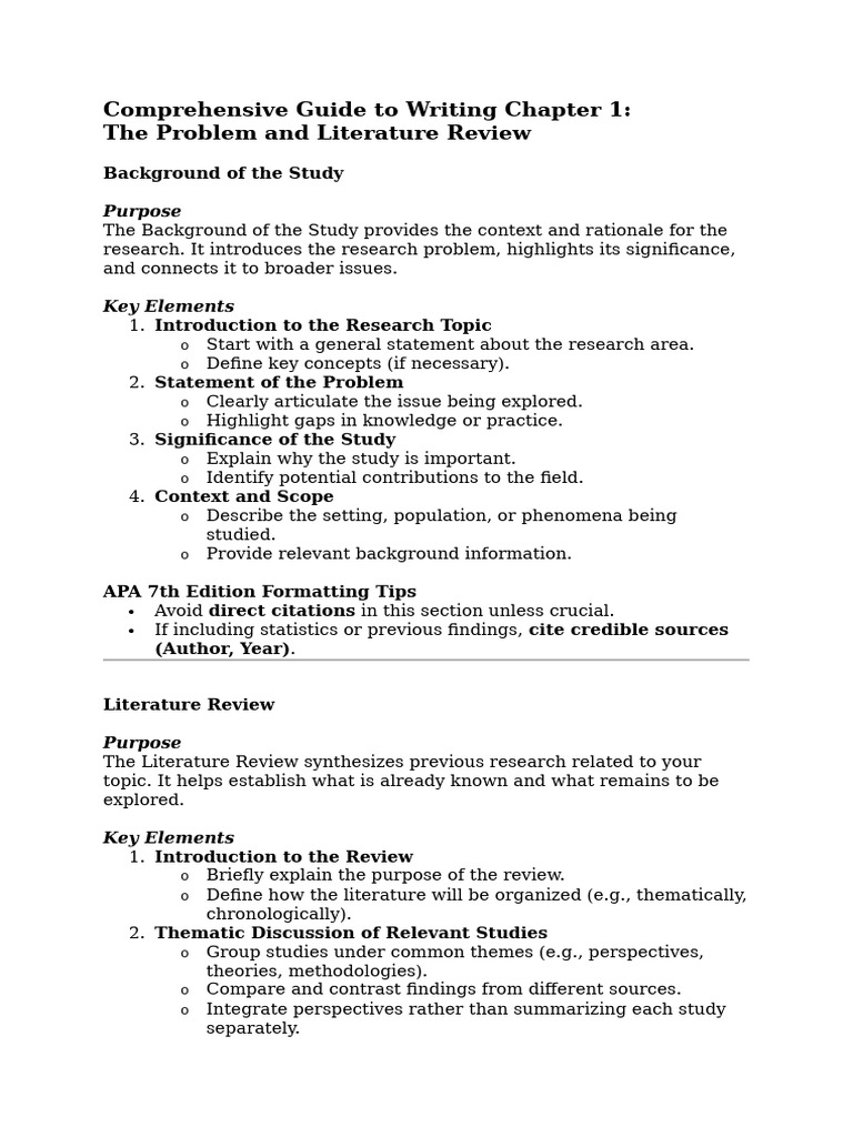 Comprehensive Guide To Writing Chapters 1 and 2 Proposal Quali R | PDF ...