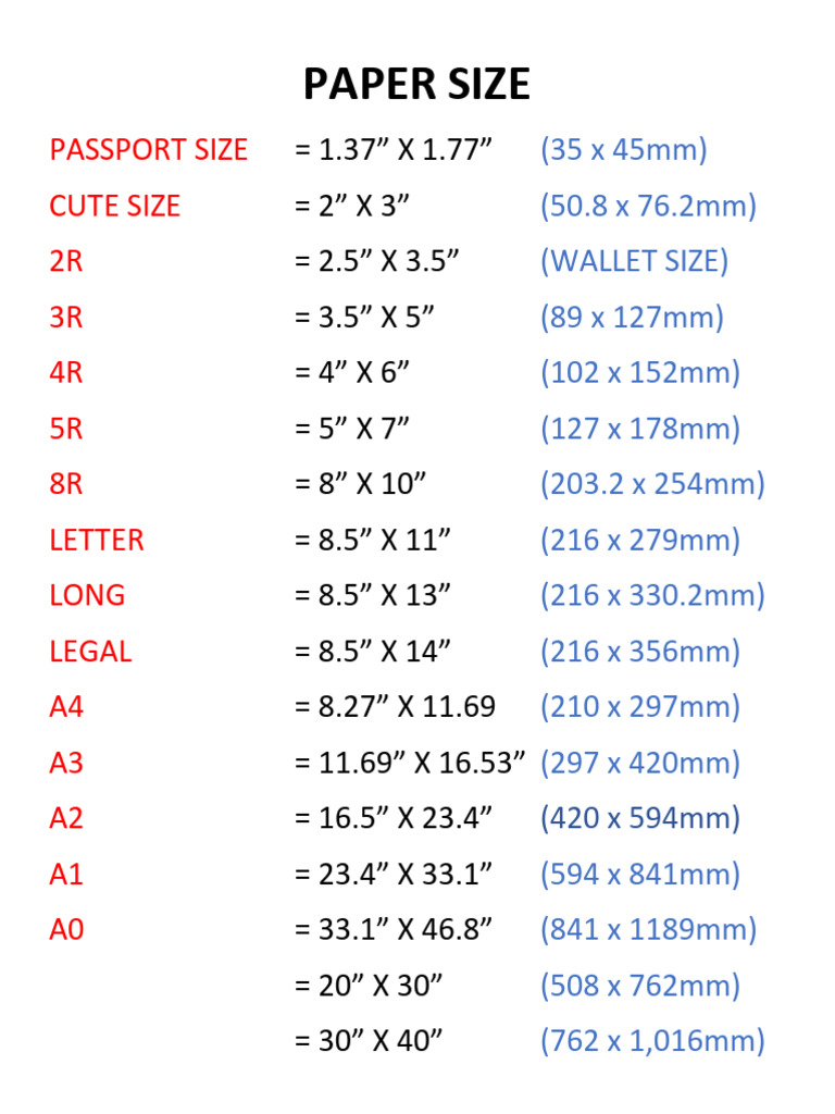 Paper Sizes | PDF