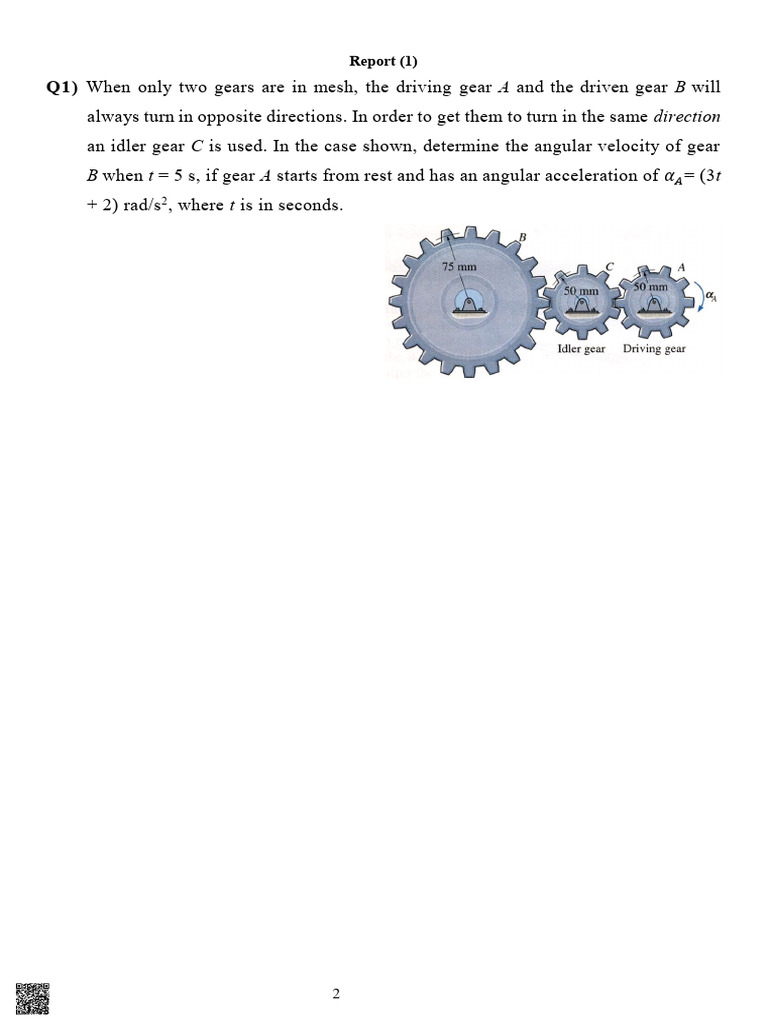 Gear and Pulley Dynamics Analysis | PDF