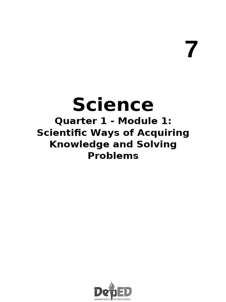 Science-7-Q1-Module-1 | PDF | Experiment | Hypothesis Science-7-Q1-Module-1 | PDF | Experiment | Hypothesis