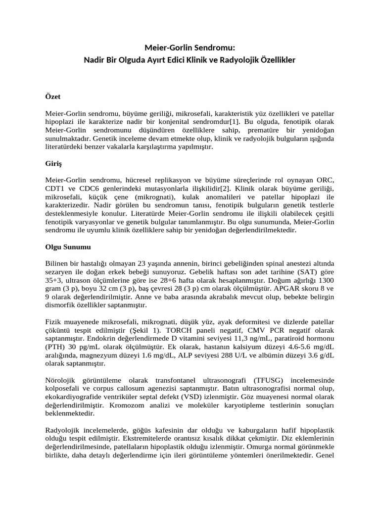 Meier Gorlin Sendromu | PDF