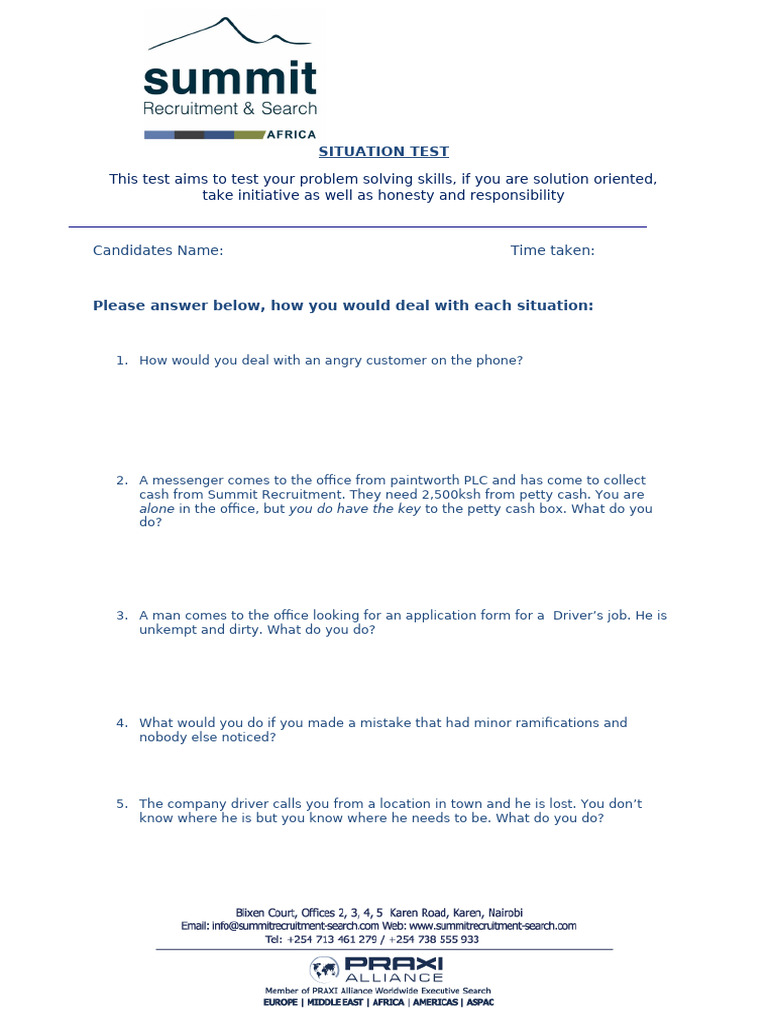 Situational Test | PDF