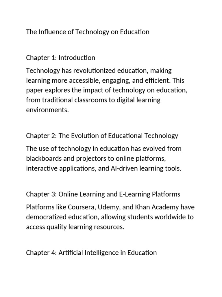Technology's Impact on Education | PDF