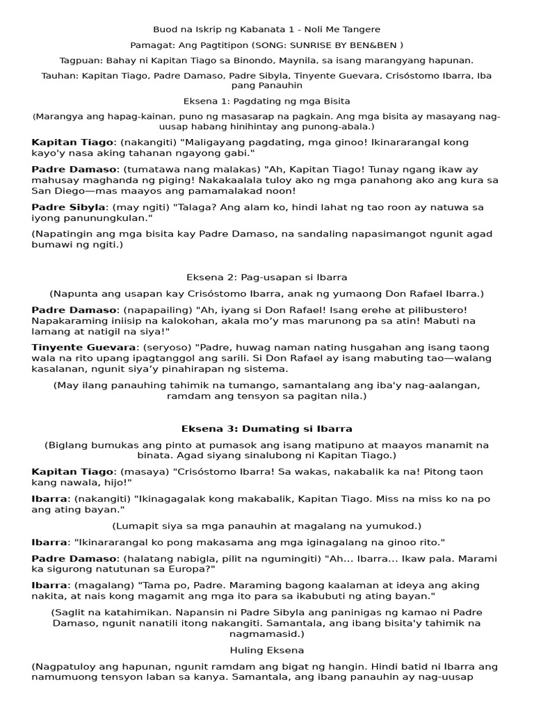 Kabanata 1-5 Script | PDF