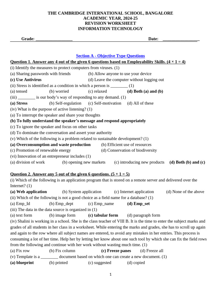 Set(2) - Computer QP with solutions | PDF | Databases | Online Shopping