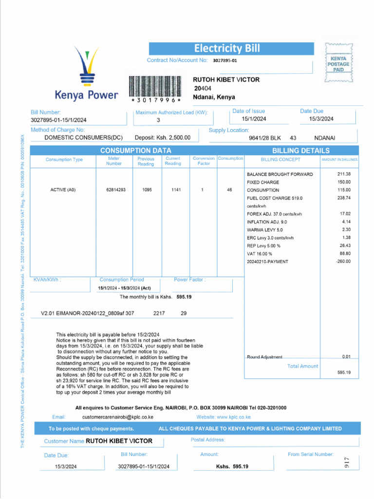 716058527-Utility-Bills-Kenya-Kenya-Power-Electricity-Bill | PDF