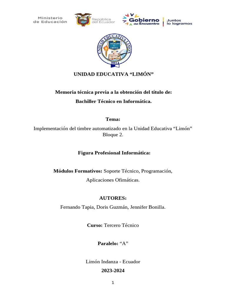 Informe Proyecto de Grado | PDF | Arduino | Relé