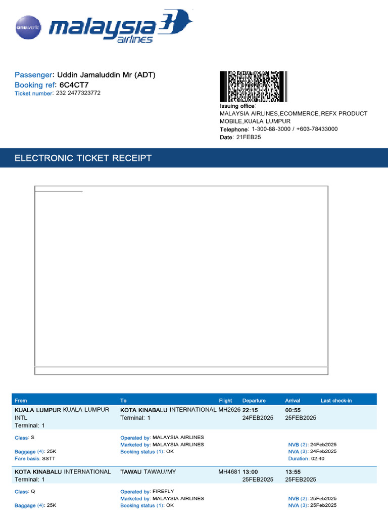 Your Electronic Ticket-EMD Receipt | PDF | Transport | Airlines