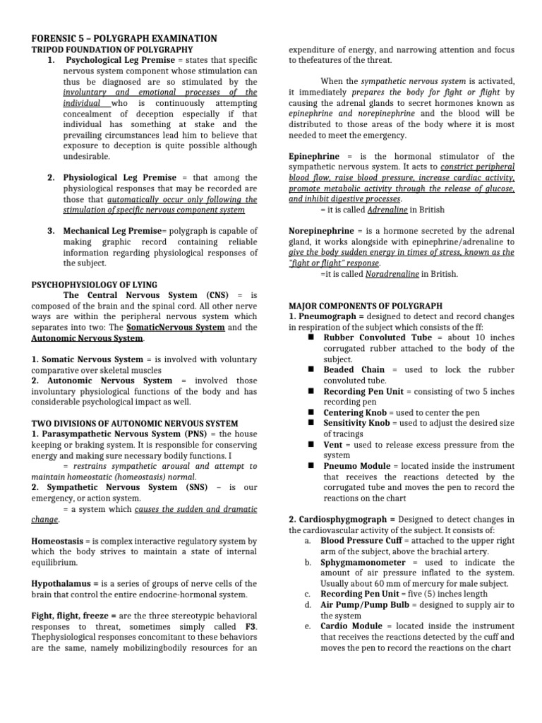 Tripod Foundation of Polygraphy | PDF | Polygraph | Fight Or Flight Response