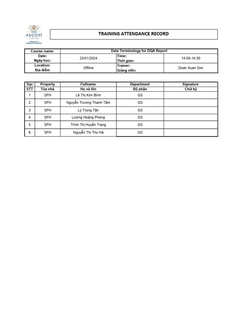 23.01-Data Terminology For DQA Report | PDF