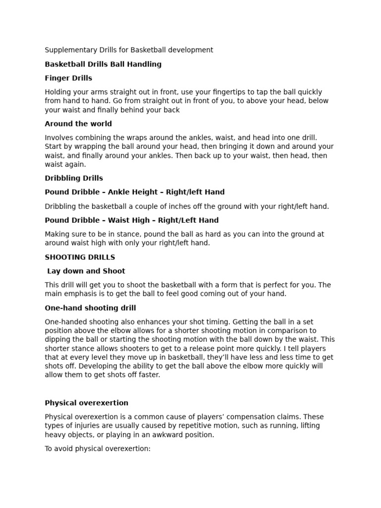 Supplementary Drills For Basketball Development | PDF | Strength Training