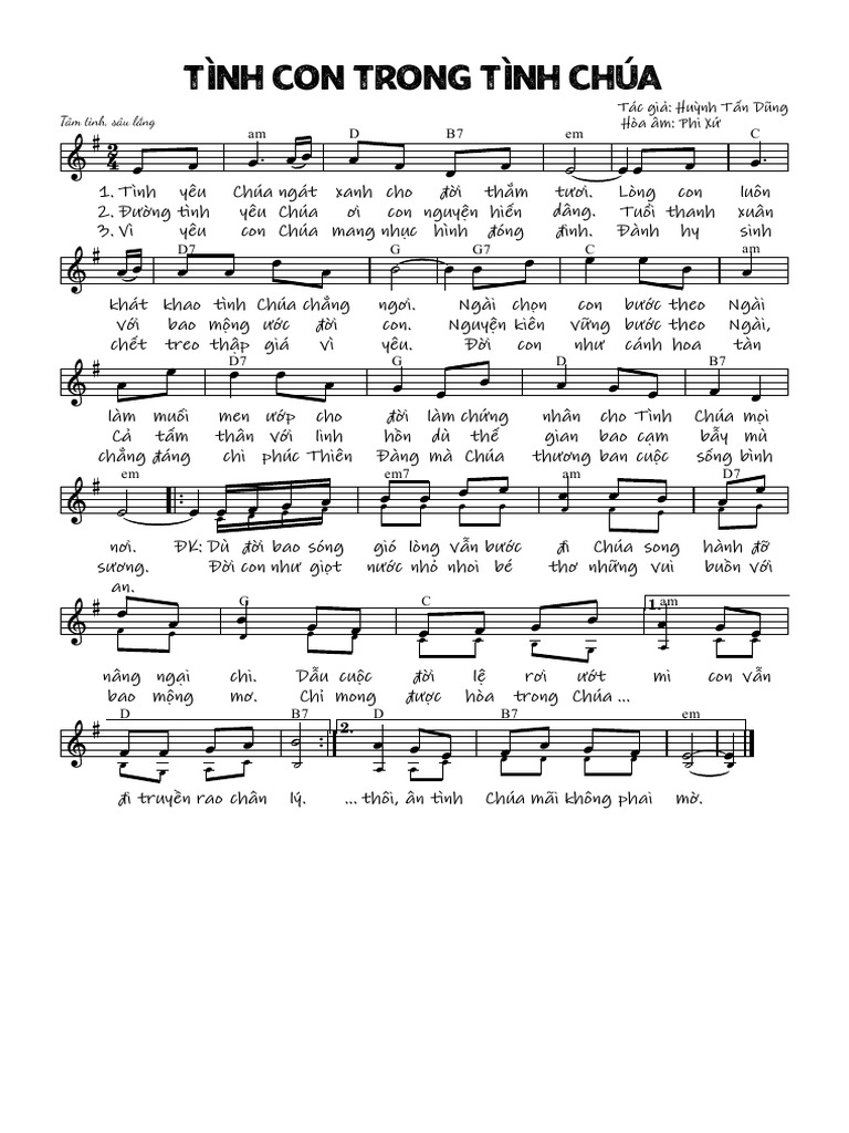 Tình Con Trong Tình Chúa - Huỳnh Tấn Dũng - Phi Xứ | PDF