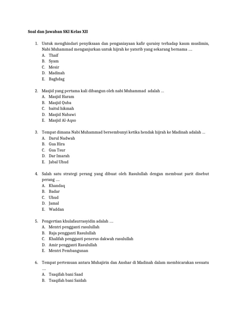 Soal-SKI-Kelas-XII SMT II | PDF