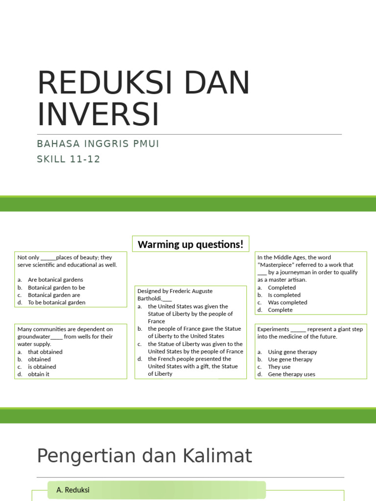4th Meeting (Reduksi Dan Inversi)-Coretan | PDF | Syntax | Linguistics