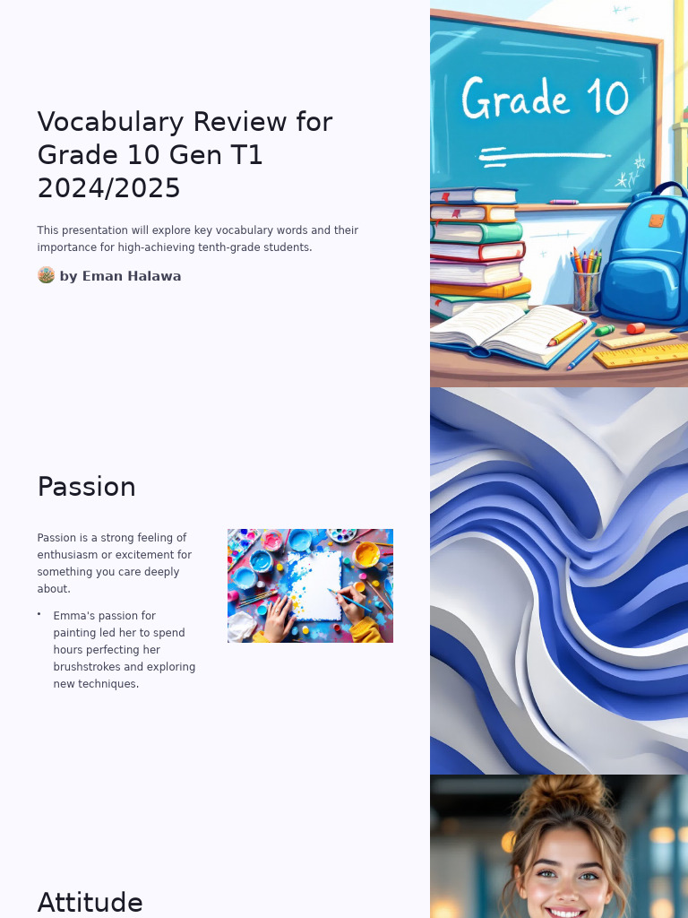 Grade 10 Vocabulary Review Guide | PDF | Mental Health | Feeling