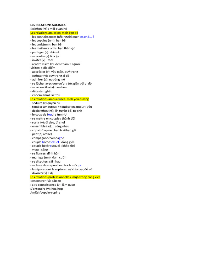 LES RELATIONS SOCIALES | PDF