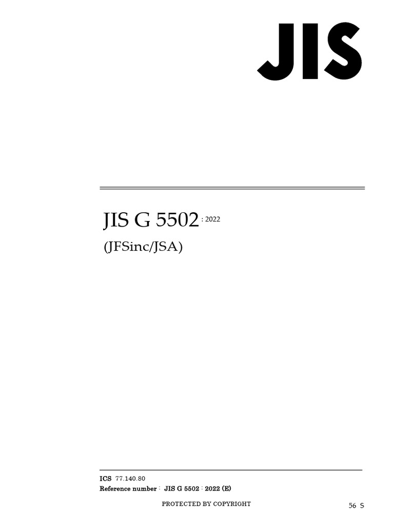 JIS - G - 5502 Year 2022 Spheroidal Graphite Cast Irons | PDF | Cast ...