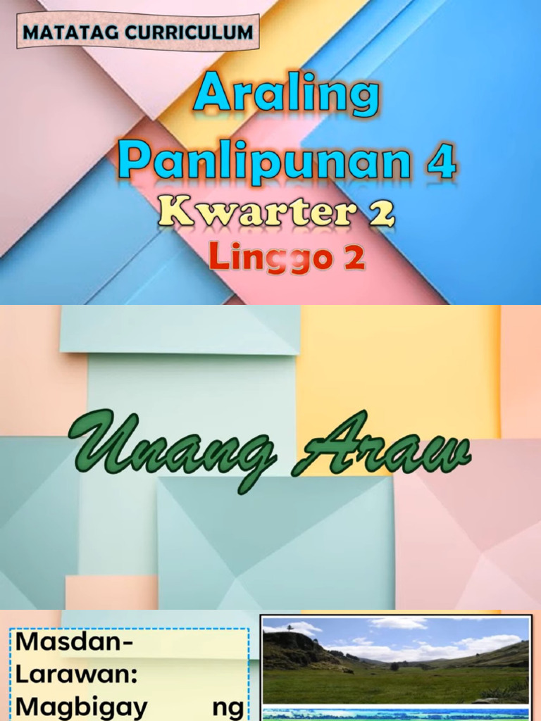 Araling Panlipunan Quarter 2 Week 2 Matatag | PDF