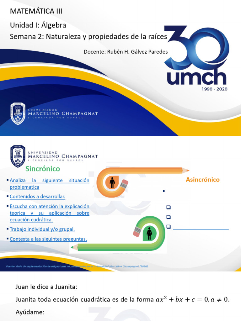 Semana 2 Clases 3 - 4 Propiedades de Las Raices | PDF | Ecuaciones | Ecuación cuadrática