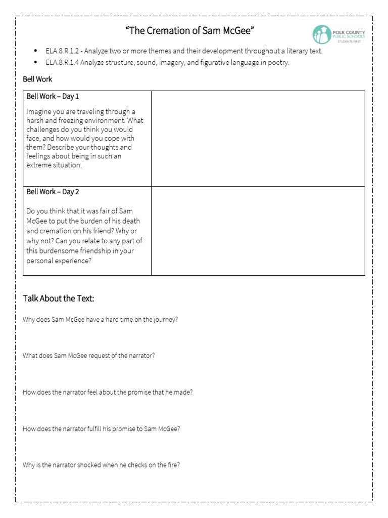 Narrator's Promise in Sam McGee's Cremation | PDF | Poetry