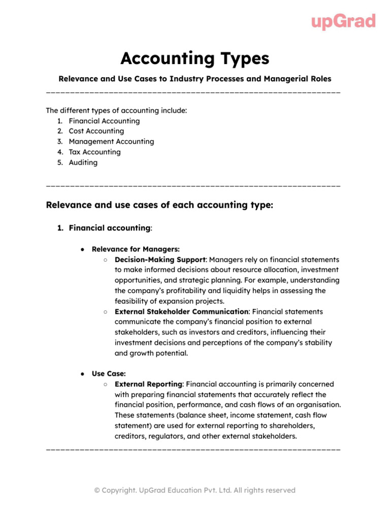 M1+S2+ +Accounting+Types +Relevance+and+Uses+Cases | PDF | Financial ...