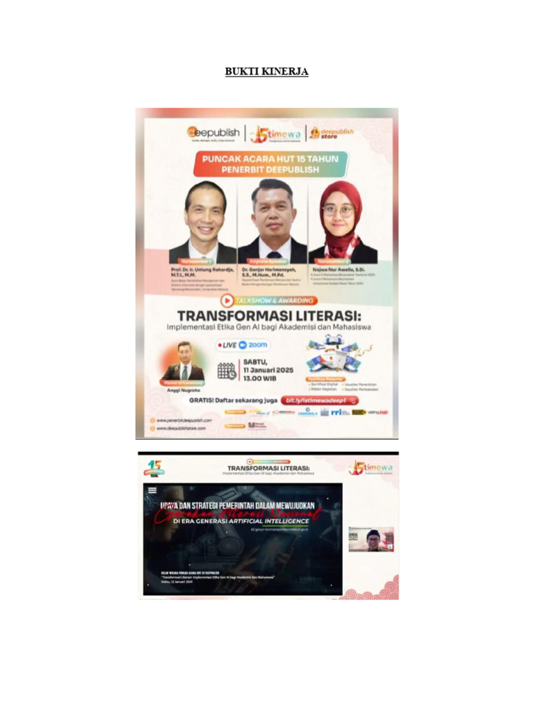 Bukti Kinerja Talkshow | PDF