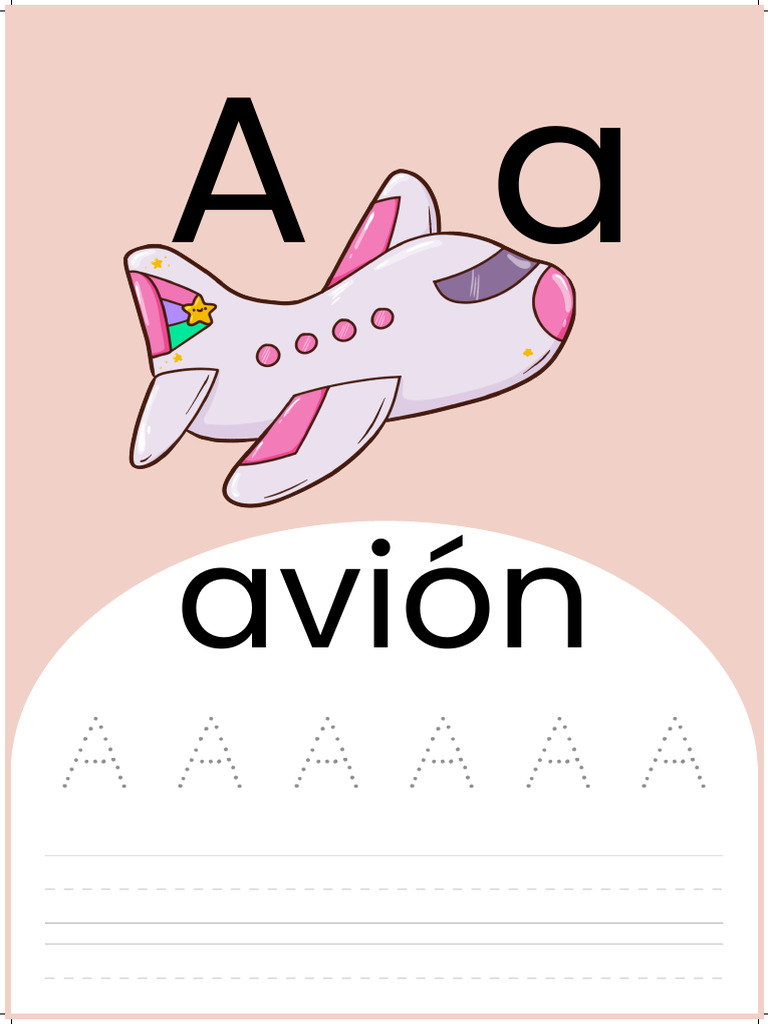 Carteles Del Abecedario Ilustrado Rosa | PDF