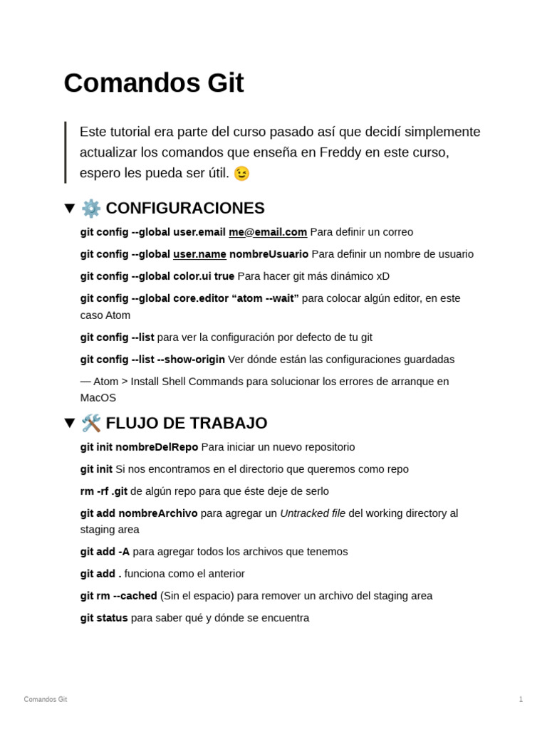 Comandos Git | PDF | Software Unix | Código fuente