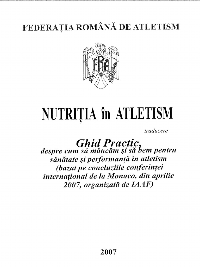 Nutritia in Atletism - Ghid Practic FRA | PDF