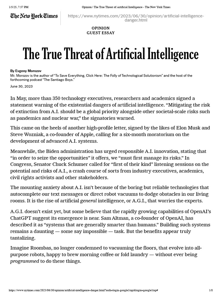The Dangers of Artificial General Intelligence | PDF | Artificial ...