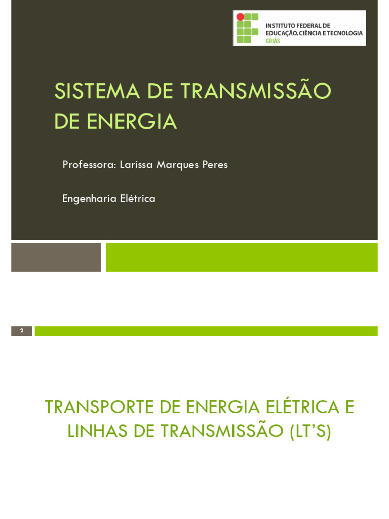 Transporte de Energia Elétrica e Linhas de Transmissão | PDF | Transmissão de energia elétrica