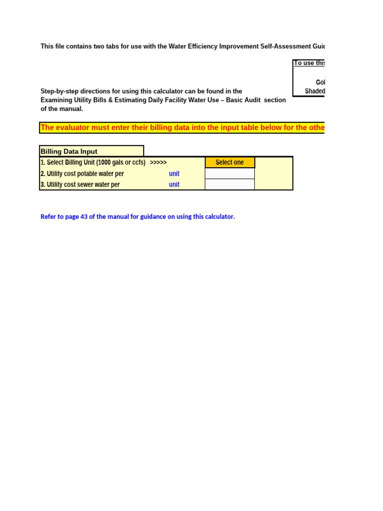 Water Meter Calculation Guide | PDF | Spreadsheet | Water Heating