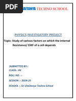 Internal Resistance Project Class 12 | PDF | Voltage | Materials
