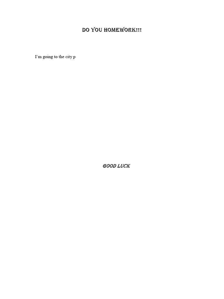 Do You Homework | PDF