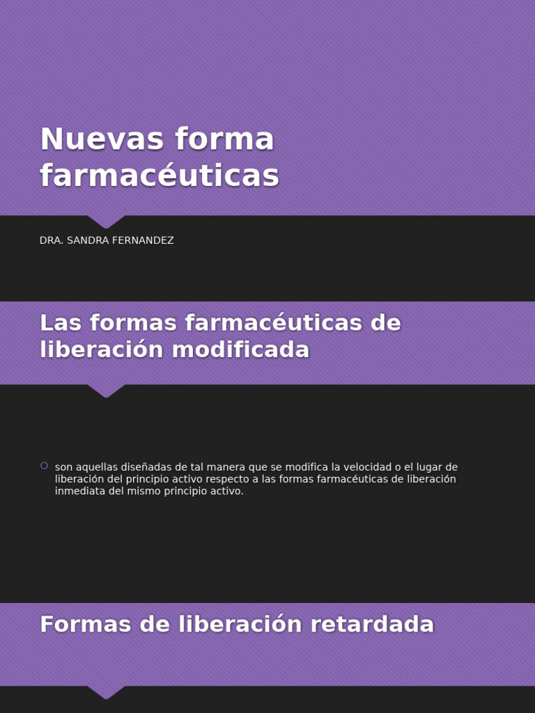 Nuevas Forma Farmacéuticas | PDF | Medicamentos con receta | Ciencias farmacéuticas