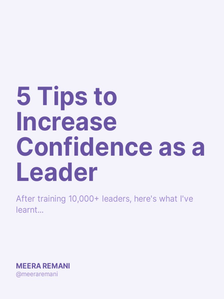 5 Tips To Boost Your Confidence | PDF