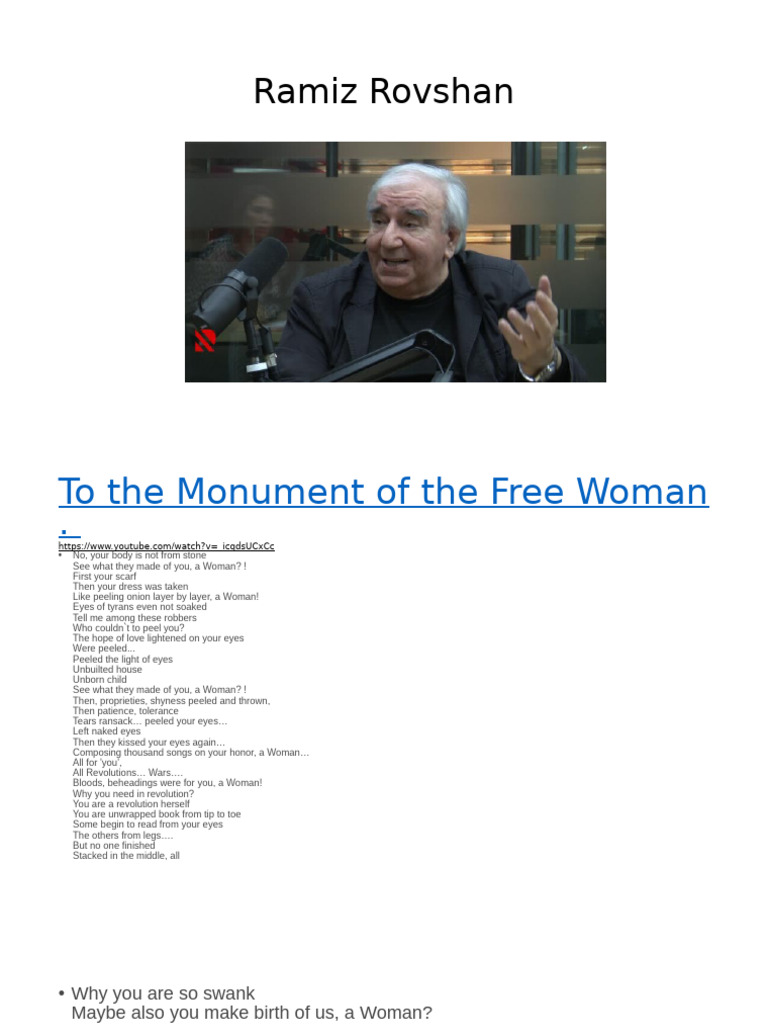 Ramiz Rovshan: Poems on Womanhood and Life | PDF