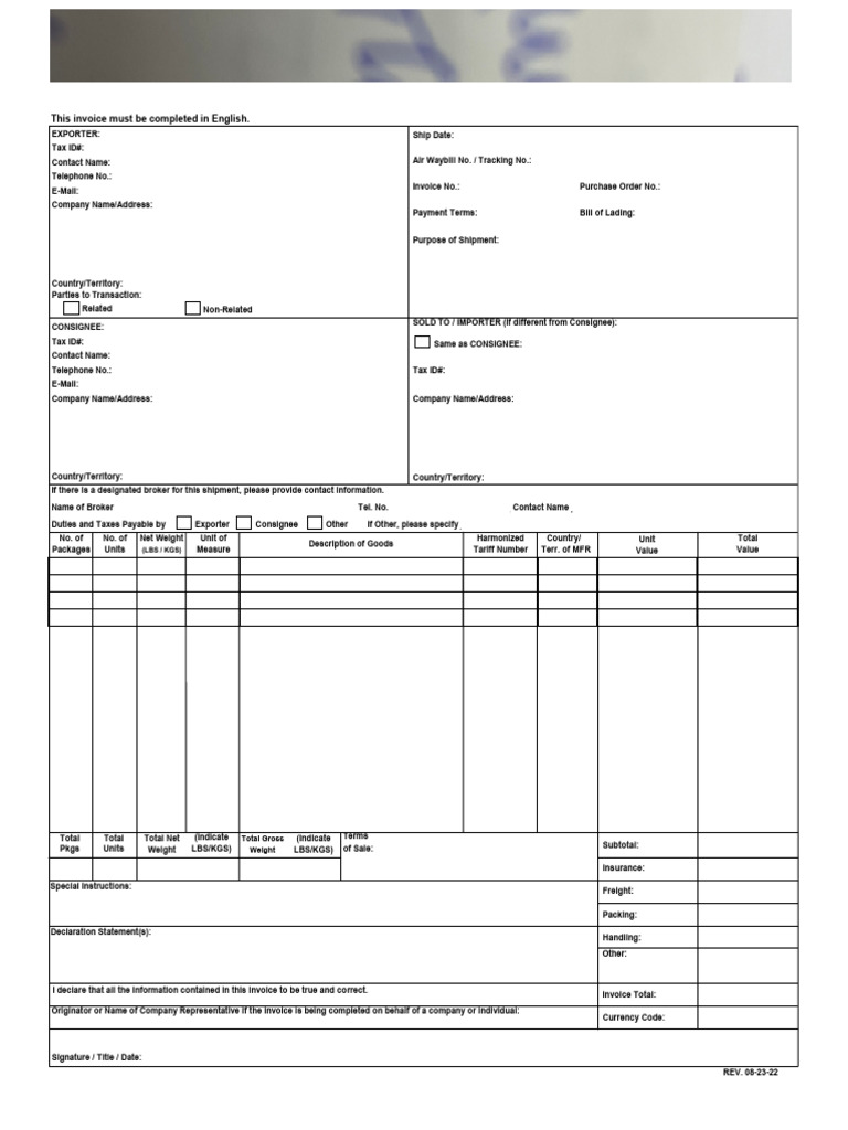 2024 12 06T16 - 17 - 55 FedEx Commercial Invoice | PDF | Invoice